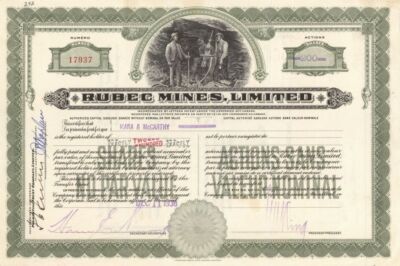 Rubec Mines, Limited - Foreign Stock Certificate - Foreign Stocks | eBay