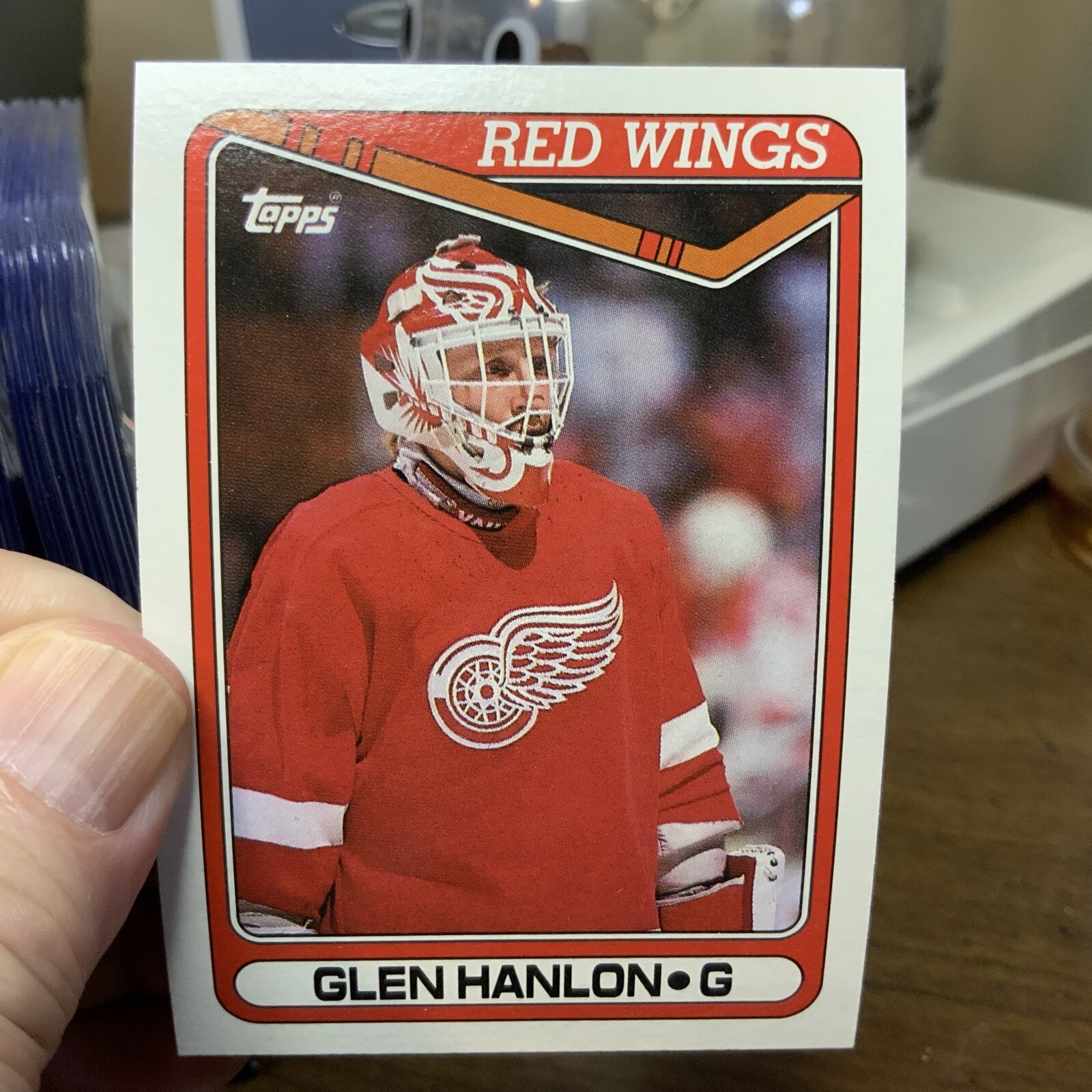 1990-91 Topps Hockey Card Glen Hanlon Detroit Red Wings #266 | eBay