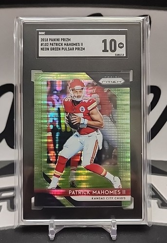 2018 Panini Prizm Patrick Mahomes II Neon Green Pulsar SGC 10 #102 ...
