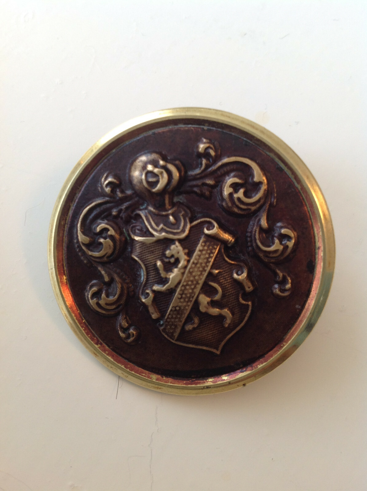 Ancien grand bouton (40 mm) chevalier armoirie blason | eBay