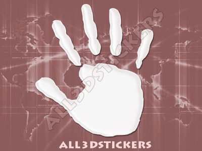 3D Sticker Decal Resin Domed Handprint Adhesive Decal White | eBay