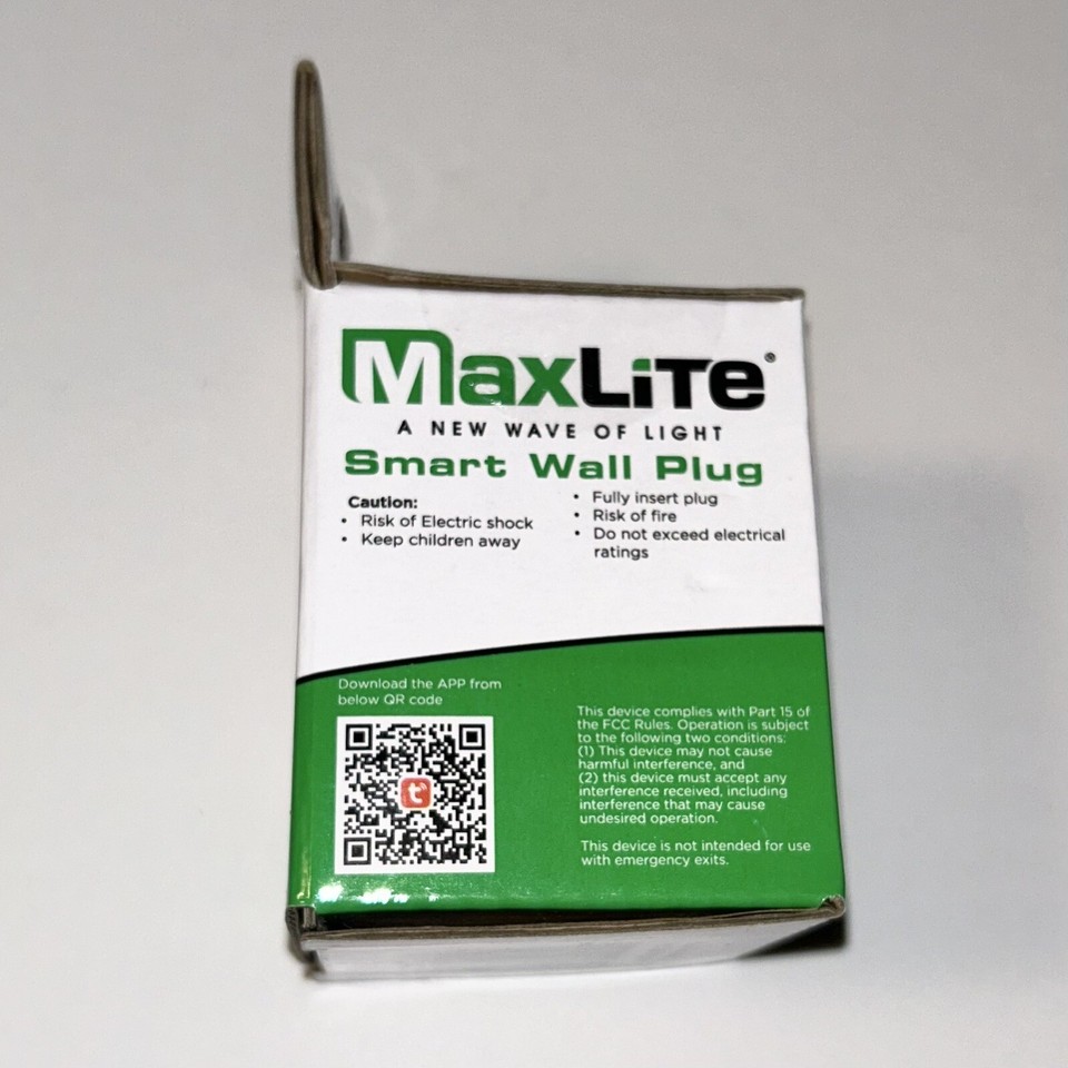 MaxLite - WiFi Smart Wall Plug (Google & Alexa Compatible) NEW IN BOX ...