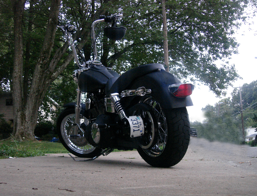 Harley Street Bob Custom Vertical Black Rolled License Plate Relocator ...