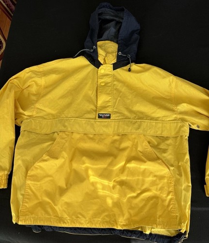 Vintage Chaps Ralph Lauren Windbreaker Yellow Anorak Jacket Mens Large ...
