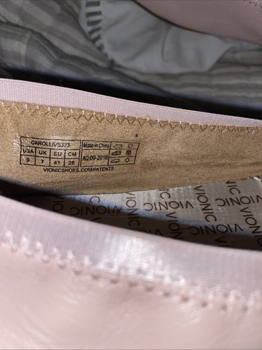 Vionic Womens Spark Caroll Light Pink Slip On Ballet Flats Leather 9 | eBay