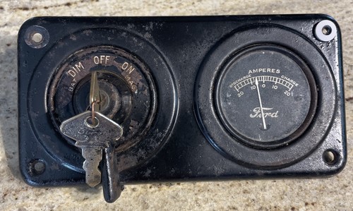 1919-1925 Model T Ford Ignition/Light Switch W/Amp Meter & FORD OEM ...