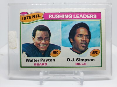 1977 Topps NFL RUSHING LEADERS Card No. 3 Walter Payton O.J. Simpson ...