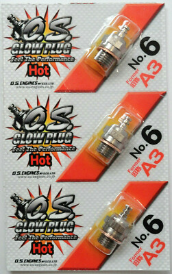OS No.6 #6 A3 Hot Nitro Glow Plug - 3 Pack 71605300 | eBay
