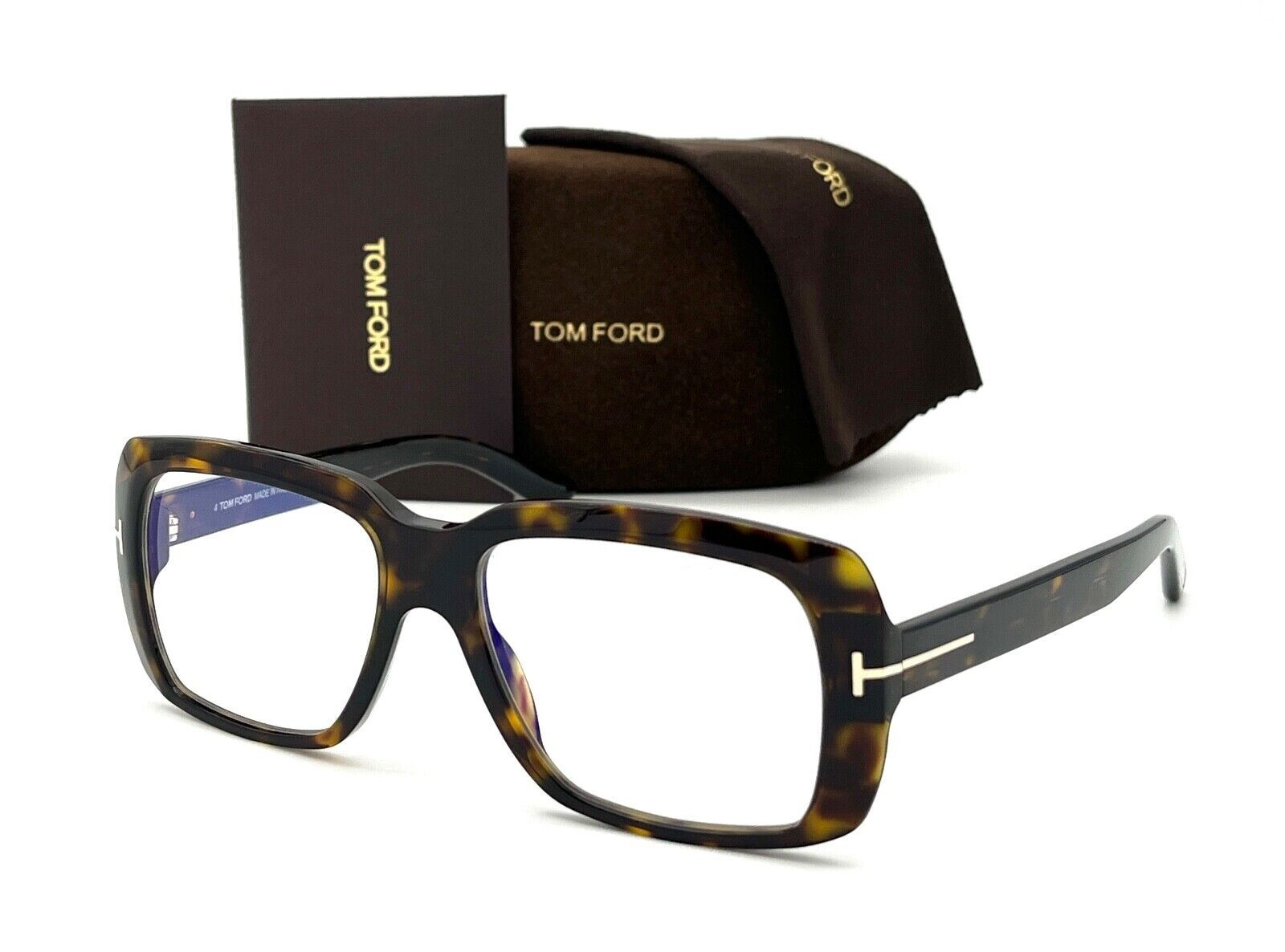 Tom Ford FT 5822 B 052 Dark Havana Frame Blue Blocking Lens Eyeglasses ...