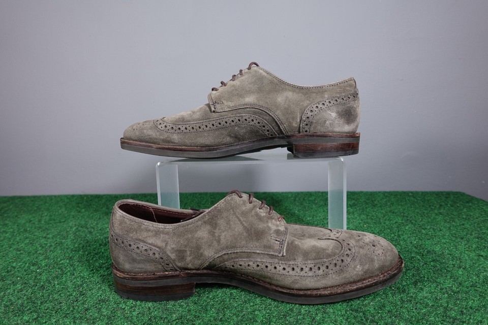 Allen Edmonds Nomad Gray Suede Wingtip Dress shoes Mens - sz 10 D | eBay