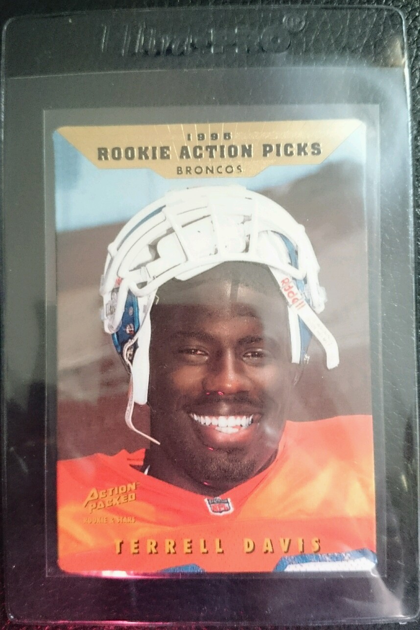 1995 ACTION PACKED #92 TERRELL DAVIS ROOKIE CARD RC DENVER BRONCOS HOF ...