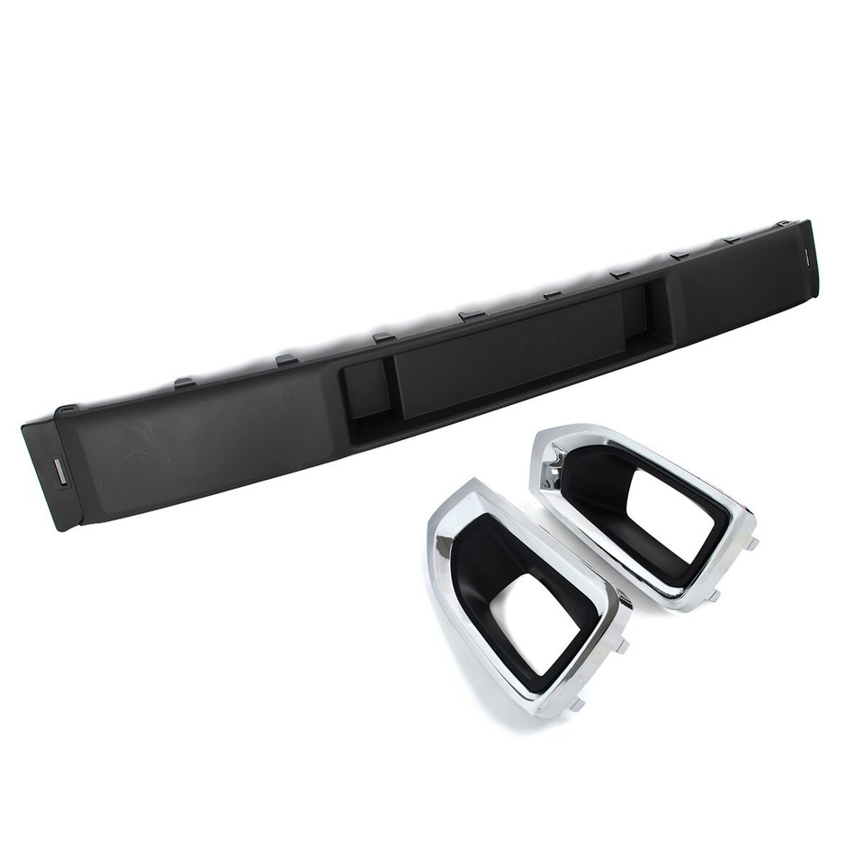 For GMC Yukon XL 2015-2020 Front Fog Light Cover Chrome Frame+ Lower ...