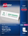 Avery 5309 Laser/Inkjet Tent Cards,Large,Perforated,3-1/2-Inch x11-Inch ...
