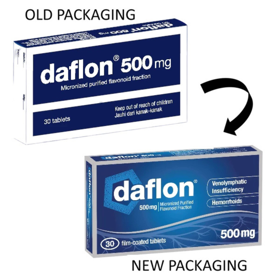 Daflon 500mg 30 Tablets Count - Plant-Based Flavonoid Supplement | eBay
