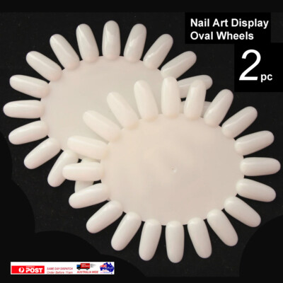 2pc Nail Polish Colours Display Oval Wheel 20 Tips Palette Chart Nail ...