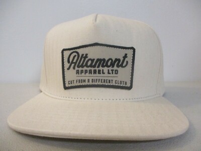 Altamont Apparel Snap-back Hat w/ Logo Patch in Bone Color and Black | eBay