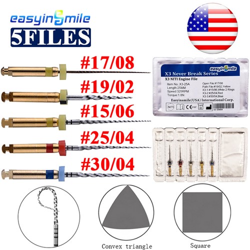 EASYINSMILE Endo Rotary Engine File X3 Never Break NITI File 25MM For ...