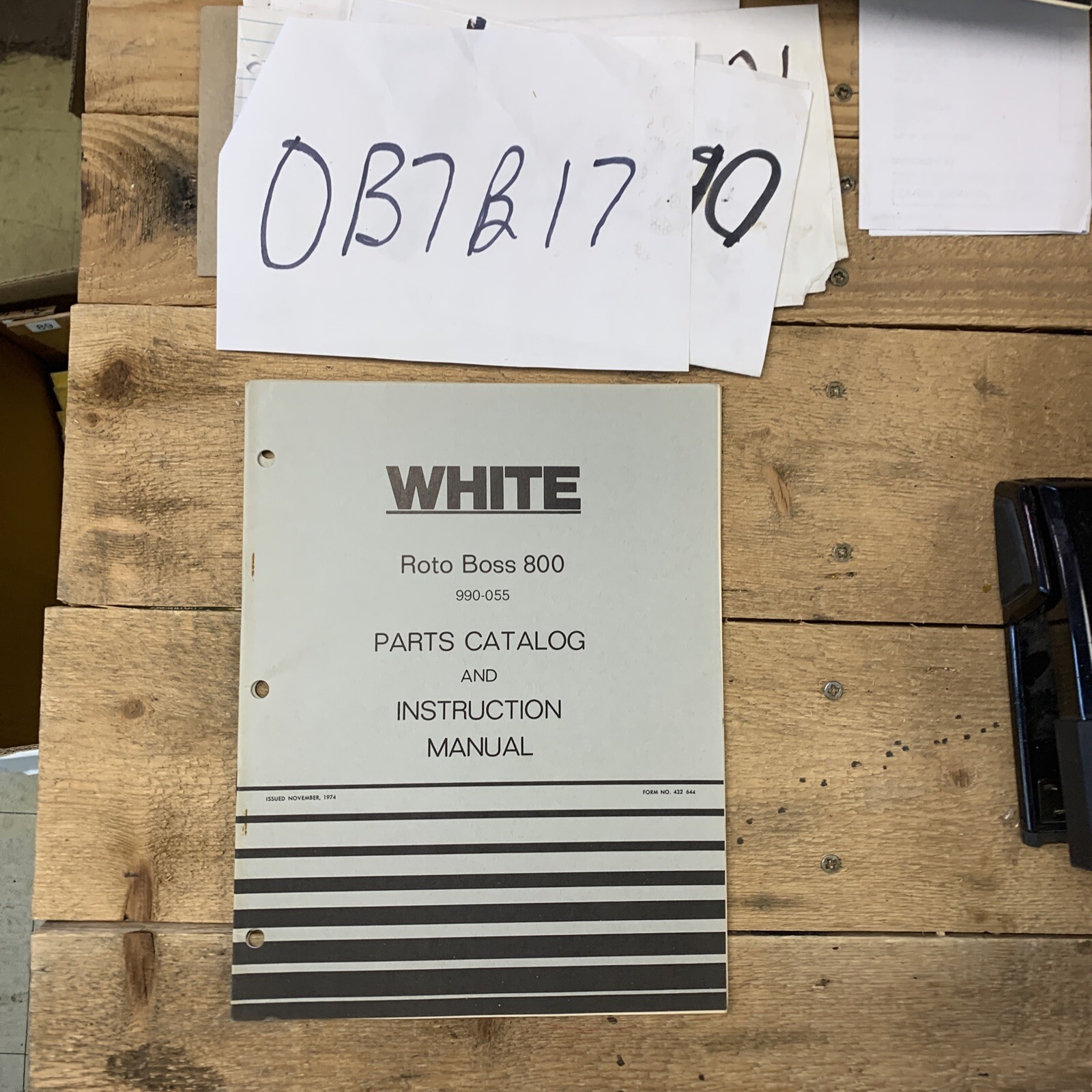 White Roto Boss 800 Tiller Operator Maintenance Parts Manual Original ...