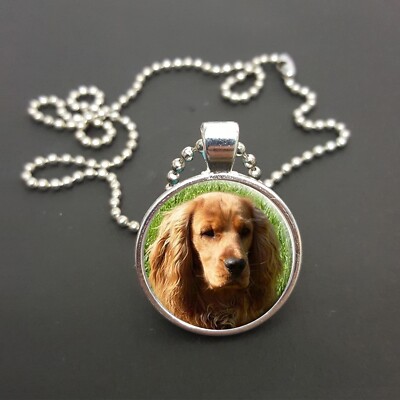 Personalised Cocker Spaniel Photo Dog 18" Or Any Size Ball Chain ...