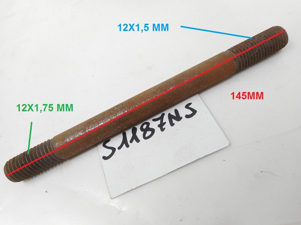 Prisoner Threaded Steel From 12x145 MM Step 1,5 And Step 12x1, 75 MM 4 ...