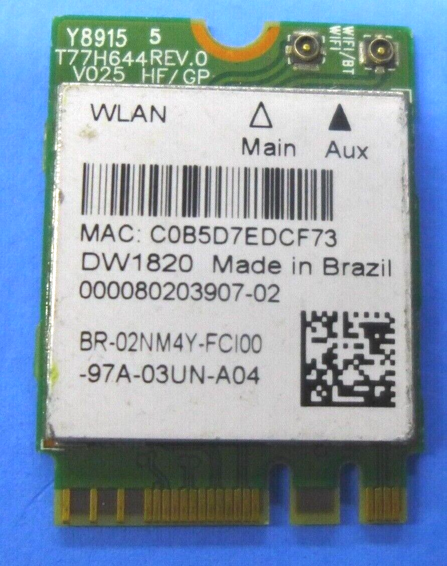 Genuine Dell Wireless Card WLAN Wifi Bluetooth M.2 Dual Band DW1820 ...