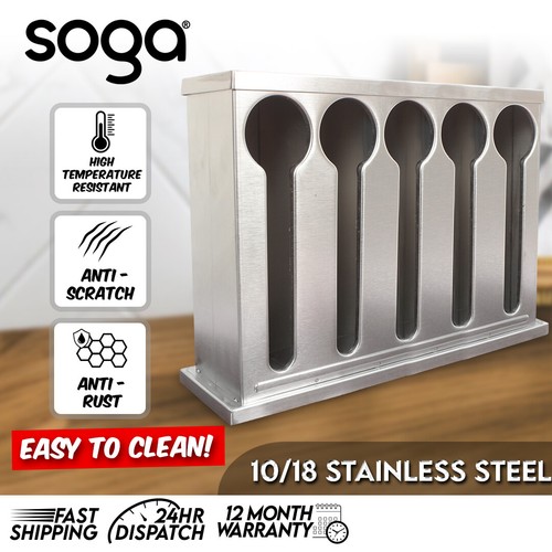 SOGA Stainless Steel Buffet Restaurant Spoon Utensil Holder Storage ...
