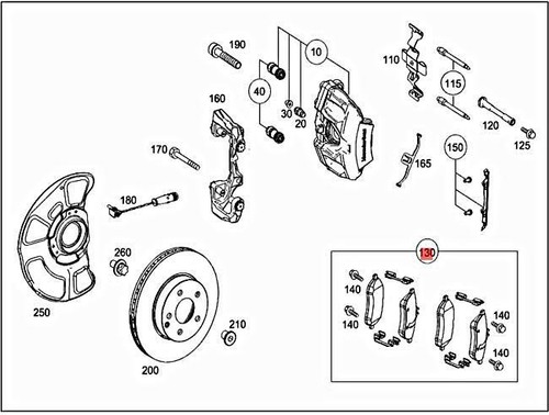 Genuine MERCEDES C218 S212 W212 X218 CLS C218 Disk brake pad 0074207620 ...