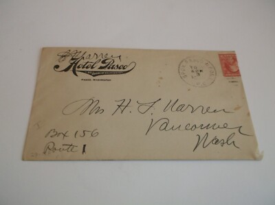 1910 NORTHERN PACIFIC SPOKANE PASCO & SEATTLE TRAIN #3 RPO HANDLED ...