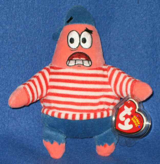 Ty First Mate Patrick Star Pink Spongebob Friend 7" Beanie 2008 Boy ...