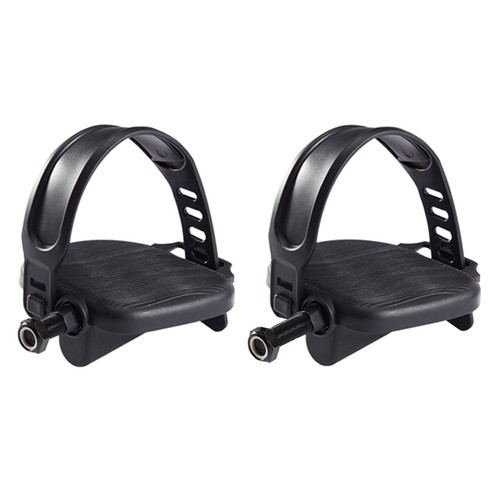 Exercise Bike Pedals with Straps Replacement Home Gym Fitness Cycling ...