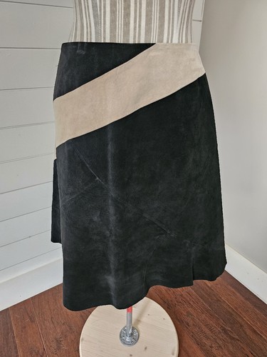 Clothes by Revue Women's 100% Leather Black/Tan Lined Skirt Sz 8 (I1 ...