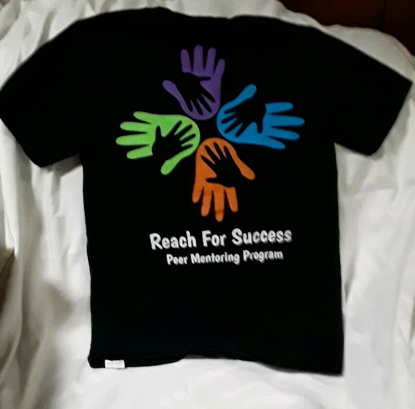 C Port & Co Black T-shirt "Reach For Success" Peer Mentoring Program Sz ...