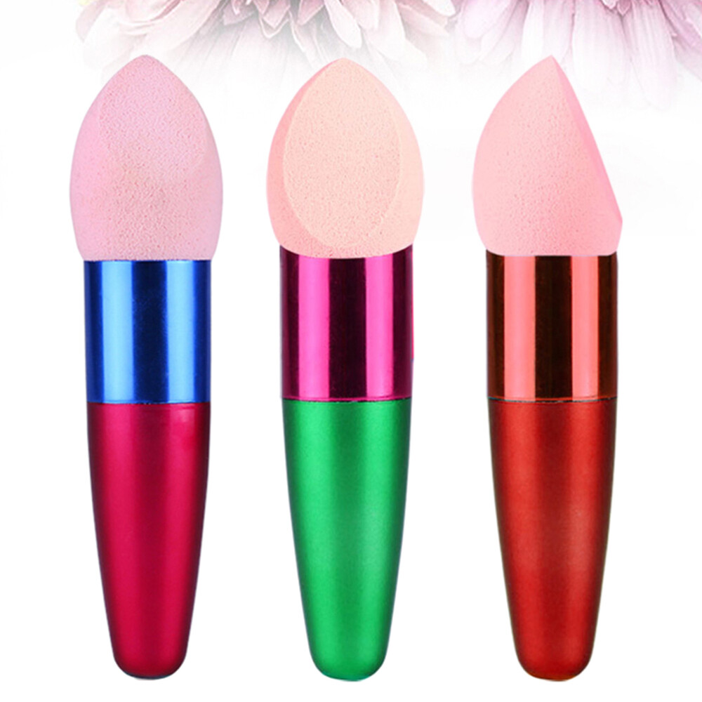 3 Pcs Red Makeup Sponge Stick Foundation Sponges Cosmetic Brush | eBay