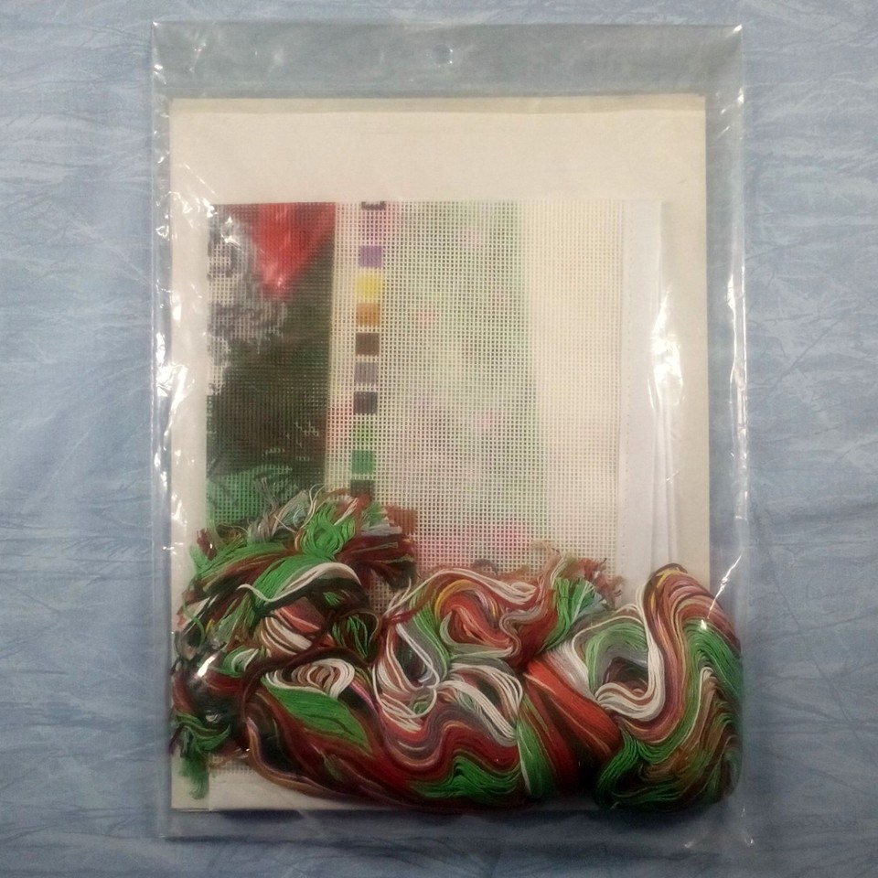 VTG 1990 Candamar Needlepoint Christmas Stocking 30639 'Santa/Teddy ...