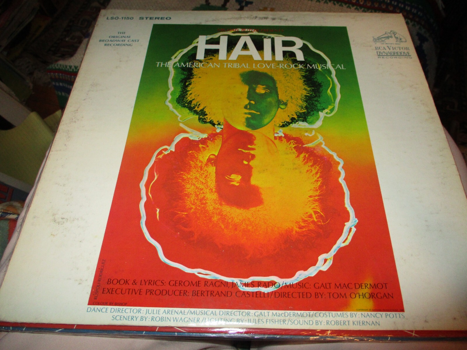 Original 1968 HAIR Soundtrack Stereo LP RCA LSO 1150 Play Broadway VG ...