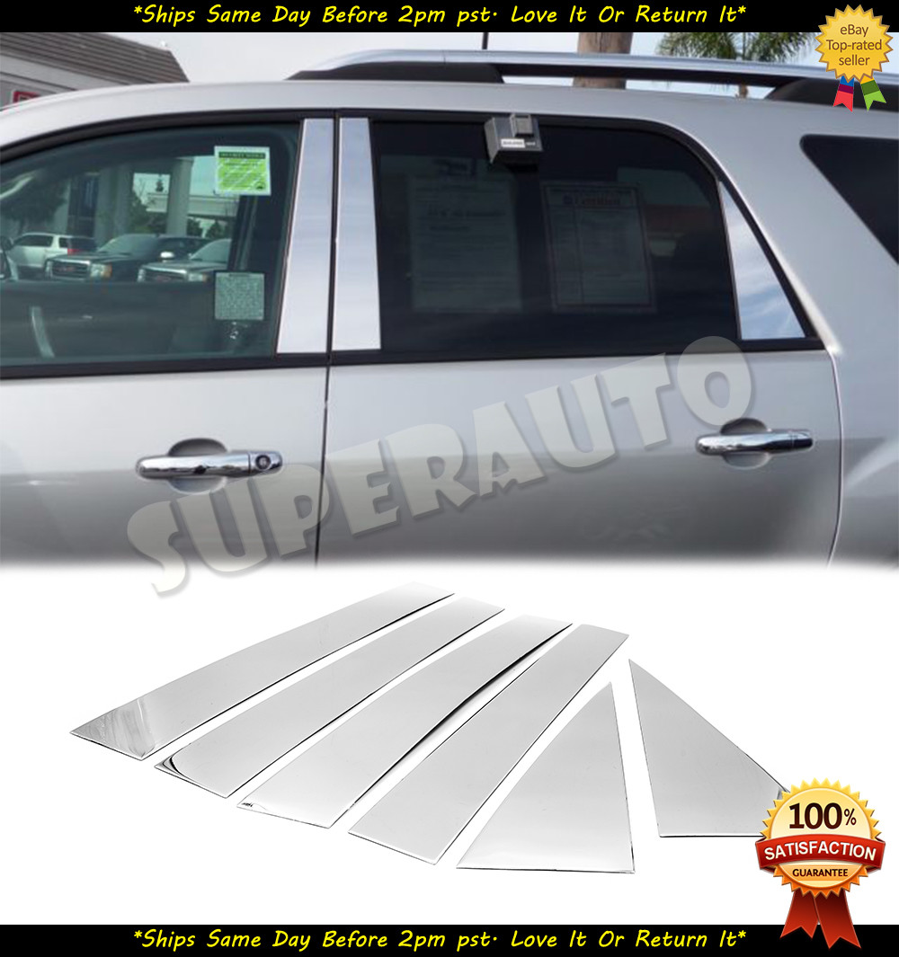 For 2007-2016 GMC Acadia Polished Stainless Door Pillar Post Trims ...