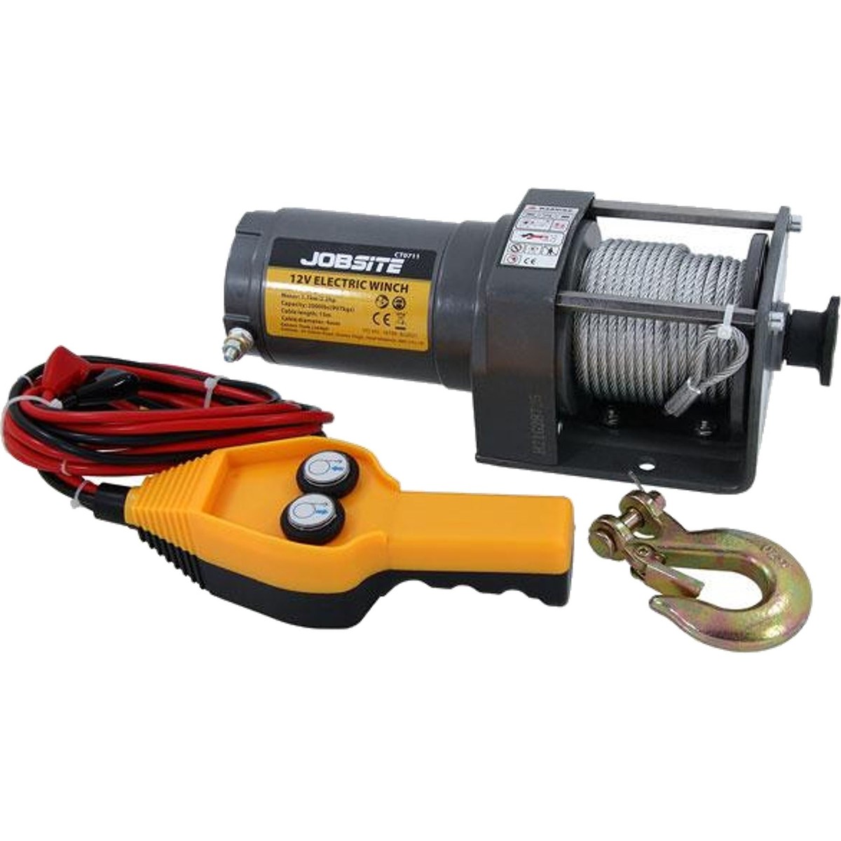 12 Volt Winch 2000 Lb ATV Winch – 12V Electric Winch With Steel Cable ...