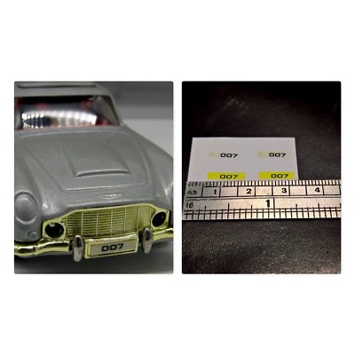 Corgi Aston Martin DB5 James Bond, 2 Sets of 007,Number Plate Stickers ...
