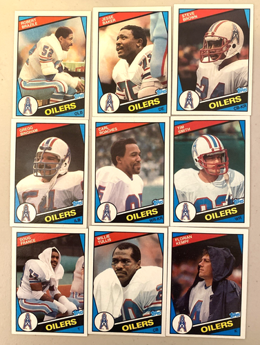 VINTAGE LOT OF 9- 1984 TOPPS Houston Oilers Football CARDS | eBay
