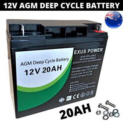 12V 20Ah AGM Deep Cycle Battery rechargeable SLA Alarm Sealed Buggy ...