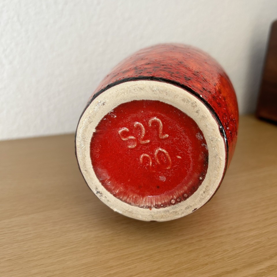 Scheurich Keramik Fat Lava Vase 522-20 West Germany MCM Vintage 70s 8” | eBay