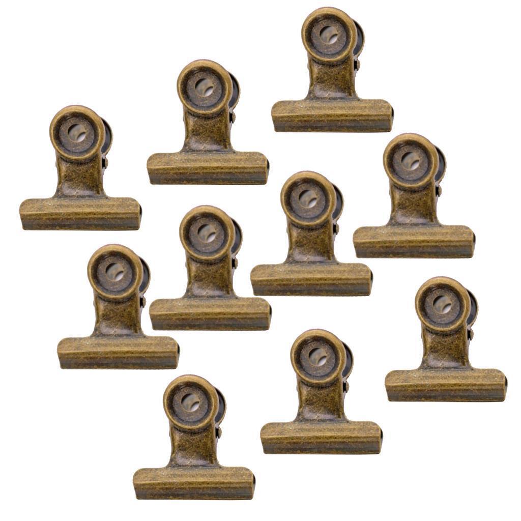 10Pcs Metal Hinge Clips Paper Clip Clamp/ File Binder Clips Bronze ...