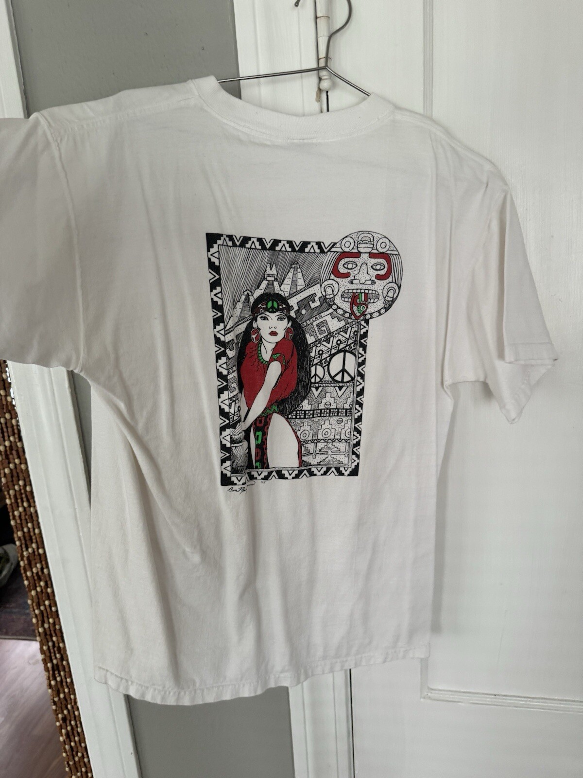 Vintage Crazy Aztec Lowrider Chicano Shirt Large - Gem