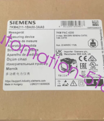 Siemens PAC4200 power meter module 7KM4211-1BA00-3AA0 New fedex or DHL ...
