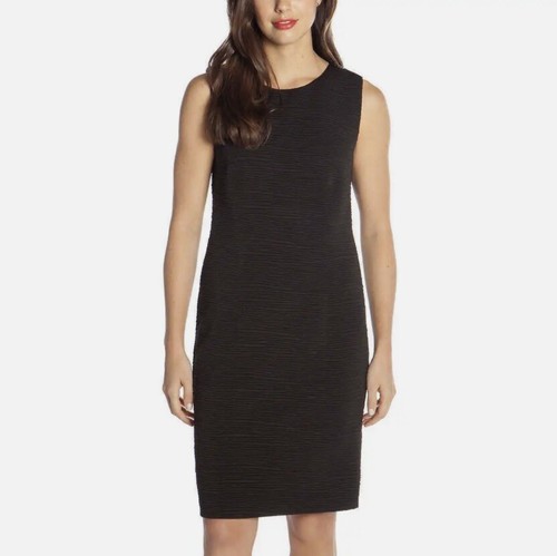 NWT Womens Mario Serrano Black Textured sleeveless shift Knit Dress ...