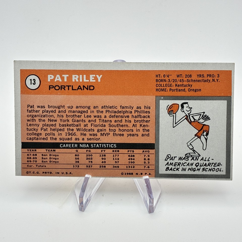 1970-71 Topps Pat Riley #13 Portland Trail Blazers Rookie EX/MT | eBay