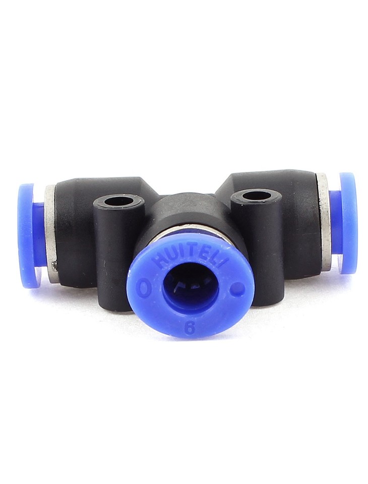 10 Pcs 3 Way Tee Push In Pneumatic Quick Release 1/4" Tube Fittings ...