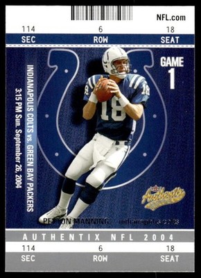 2004 FLEER AUTHENTIX PEYTON MANNING 54 MINT FOOTBALL INDIANAPOLIS COLTS ...