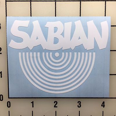 Sabian Cymbals Logo 4" Wide White Vinyl Decal Sticker - BOGO | eBay