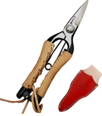 ONOYOSHI Gardening Scissors TS131 Bud Cutting Leather Grip 7in Made in ...